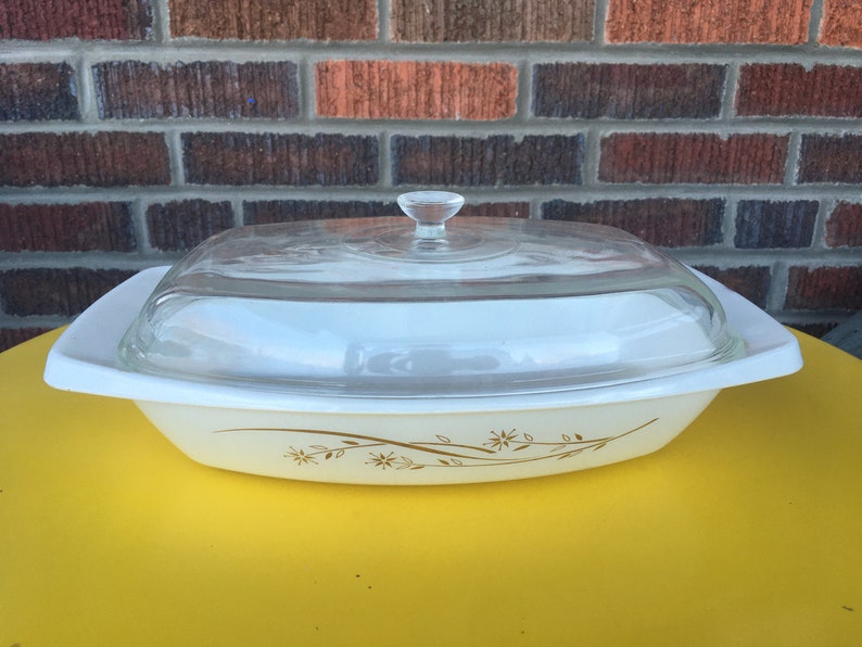 Pyrex Golden Honeysuckle 2 1/2 Quart Covered Casserole Dish, 055 - Etsy
