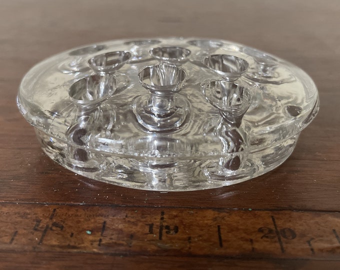 Vintage Clear Glass Flower Frog - Etsy