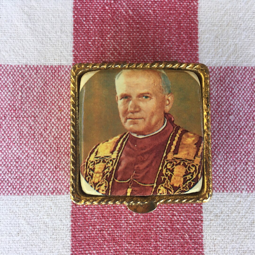 Pope John Paul II Metal Box, Pill Box, Rosary Box, the Vatican Library ...