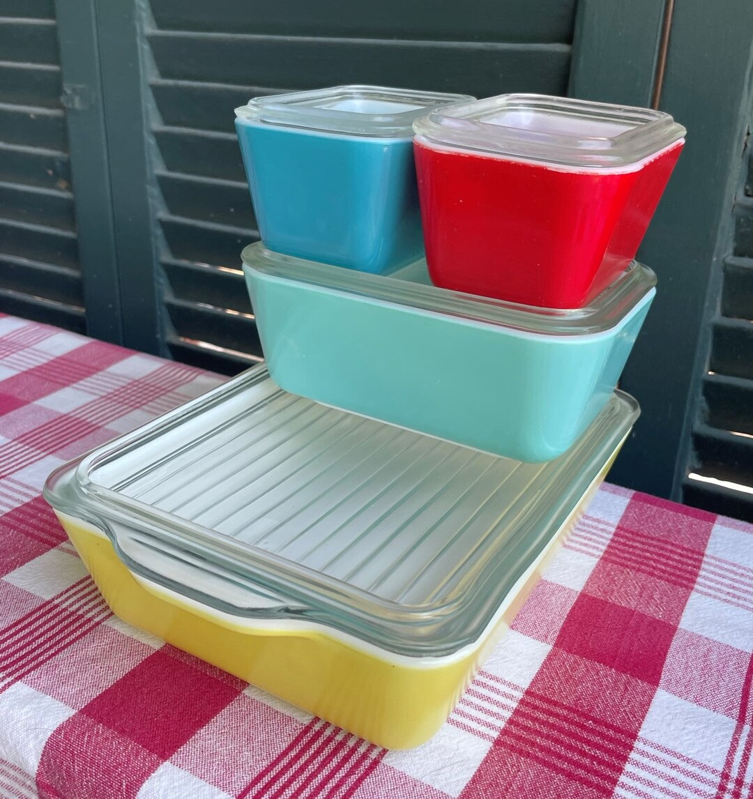 Pyrex Primary Colors Refrigerator Boxes Vintage Pyrex - Etsy