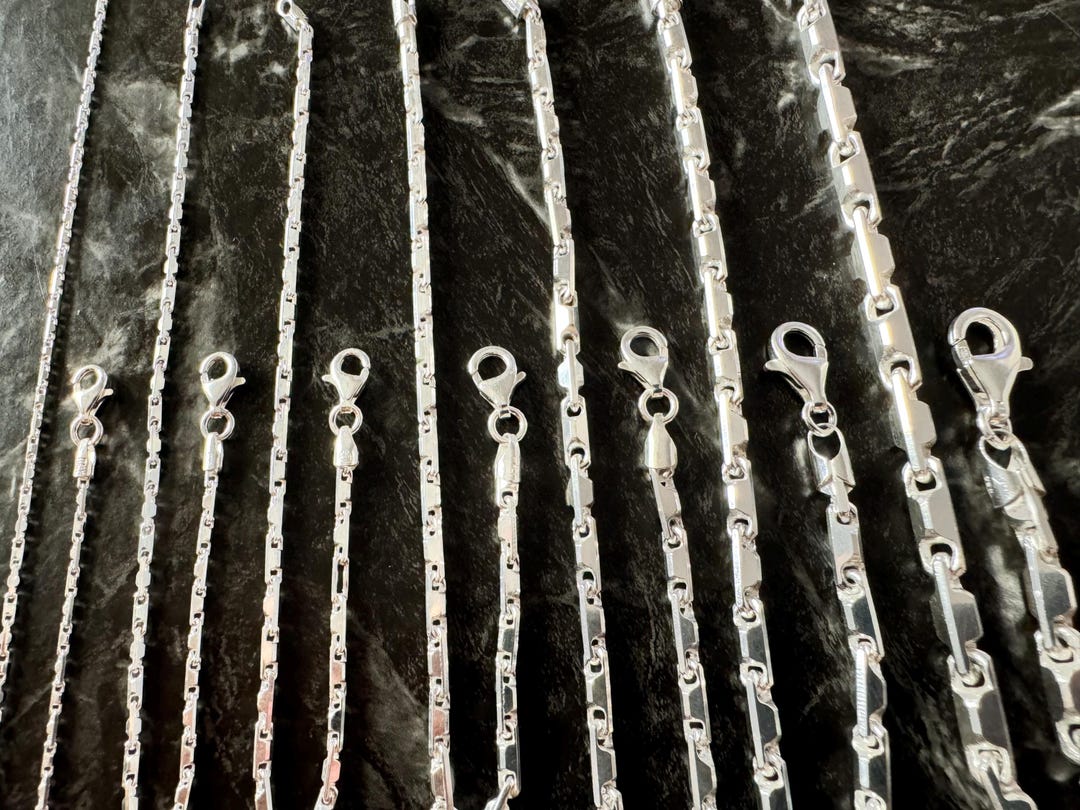 925 Sterling Silver Solid Heshe Chain, Italian Bracelet or Necklace ...