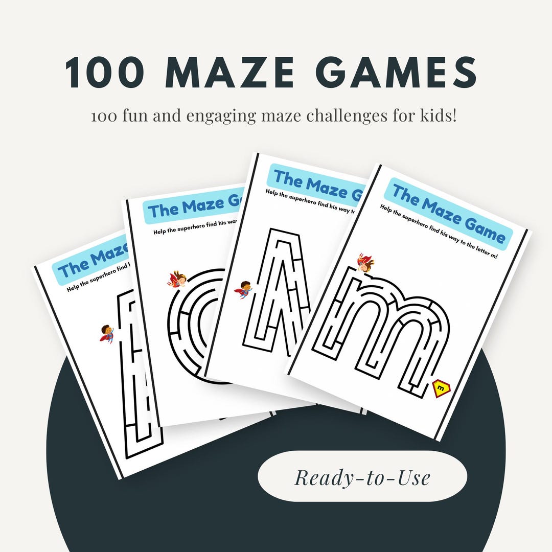 100 Maze Games for Kids, Maze, Tracing, Maze Activity, Maze Worksheets ...