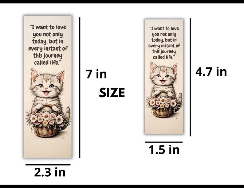 Cute Kittens Printable Bookmark Pack PNG, JPG & PDF ,cute Fluffy Cat ...