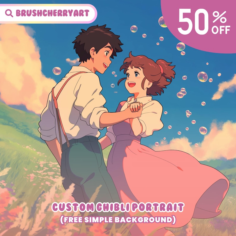 Custom Ghibli Anime Portrait | Family, Couples & Pets - Etsy