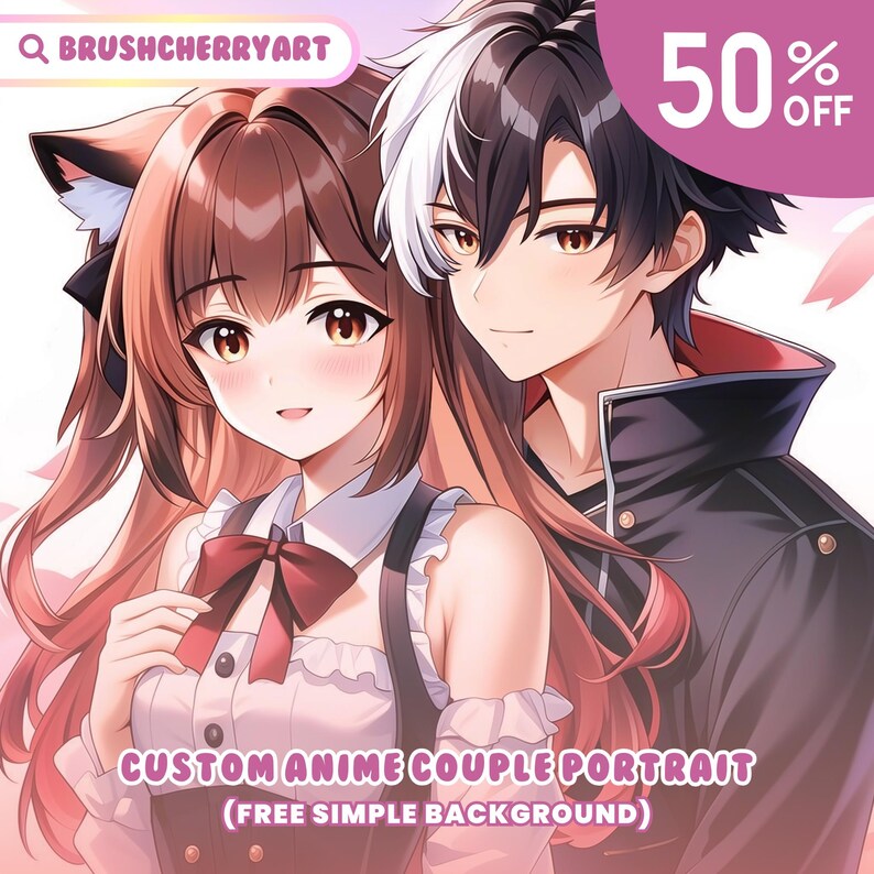 Custom Anime Portrait | Couple, Pet & Family Art - Etsy