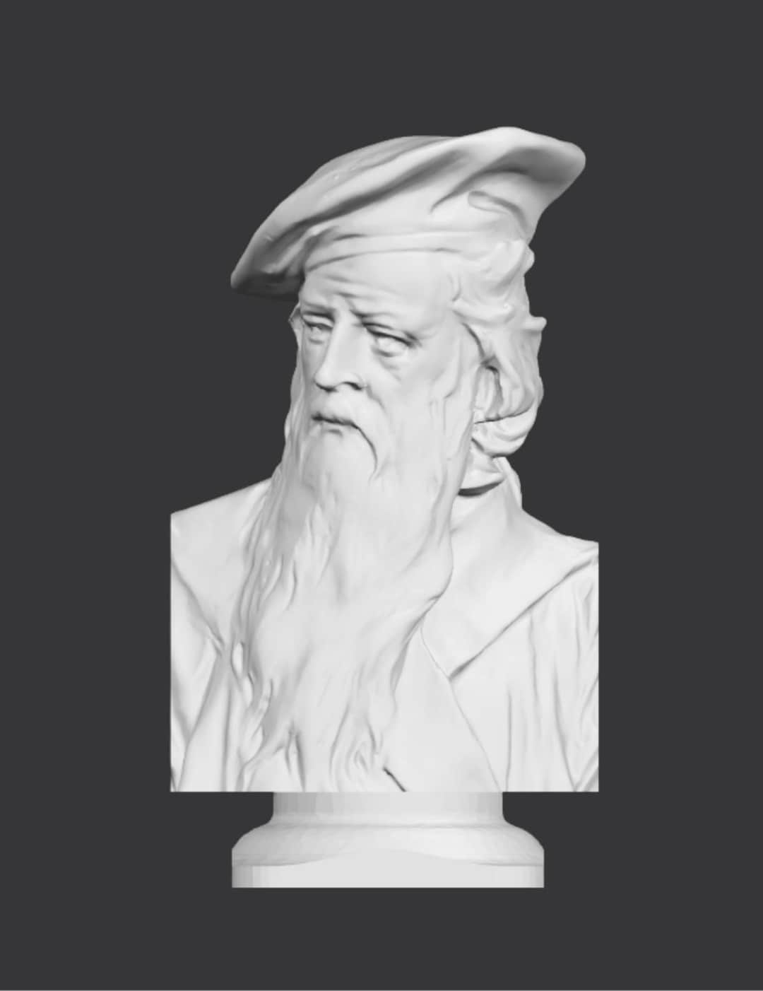 Gutenberg Bust, 3D Printed Gutenberg, Gutenberg Statue, Johannes ...