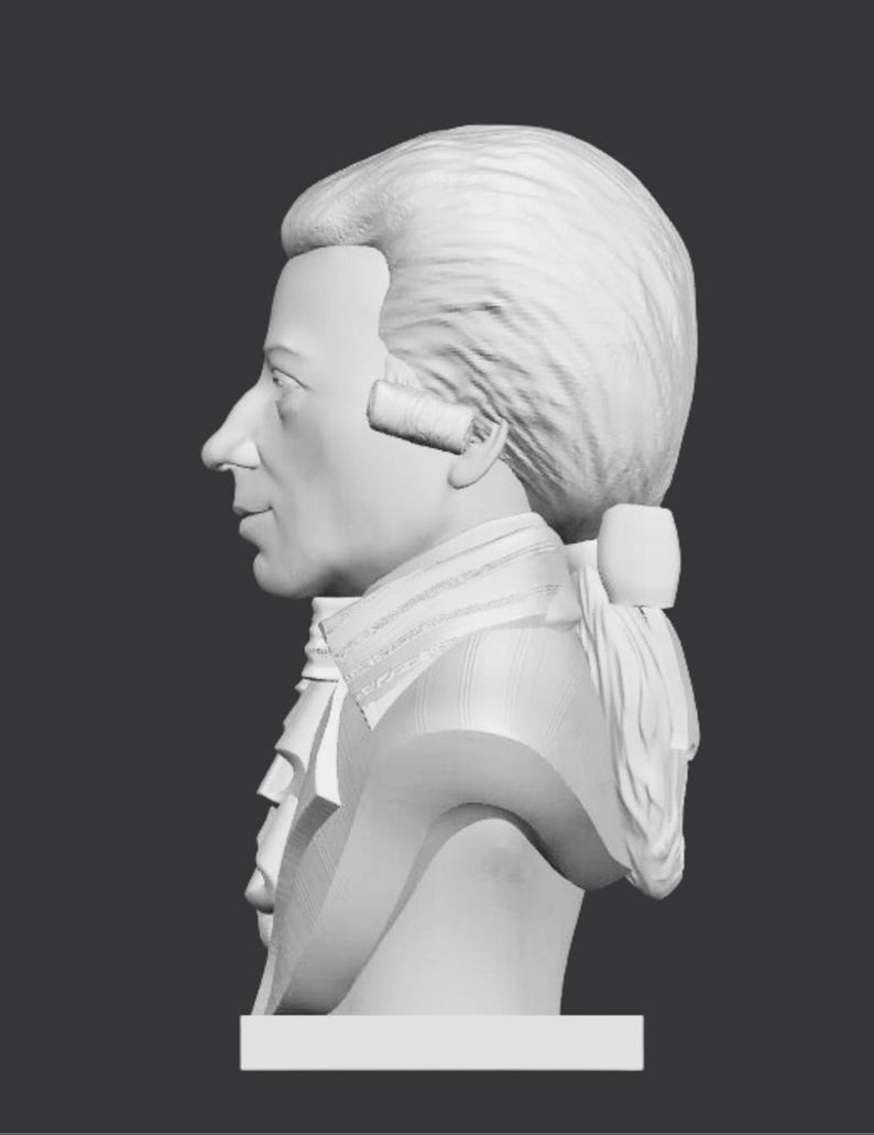 Wolfgang Amadeus Mozart Bust, 3D Printed Mozart, 3D Printed Sculpture, Size & Colour Options ...