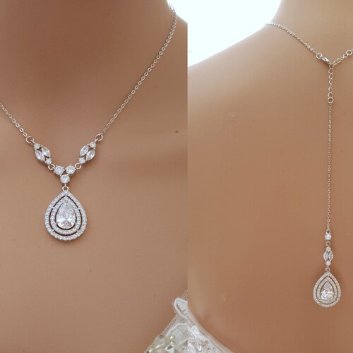 BACK DROP Bridal Necklace Backdrop Wedding Necklace | Etsy