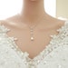 Drop Back Necklace, Simple Wedding Necklace, Bridal Necklace Pearl and ...