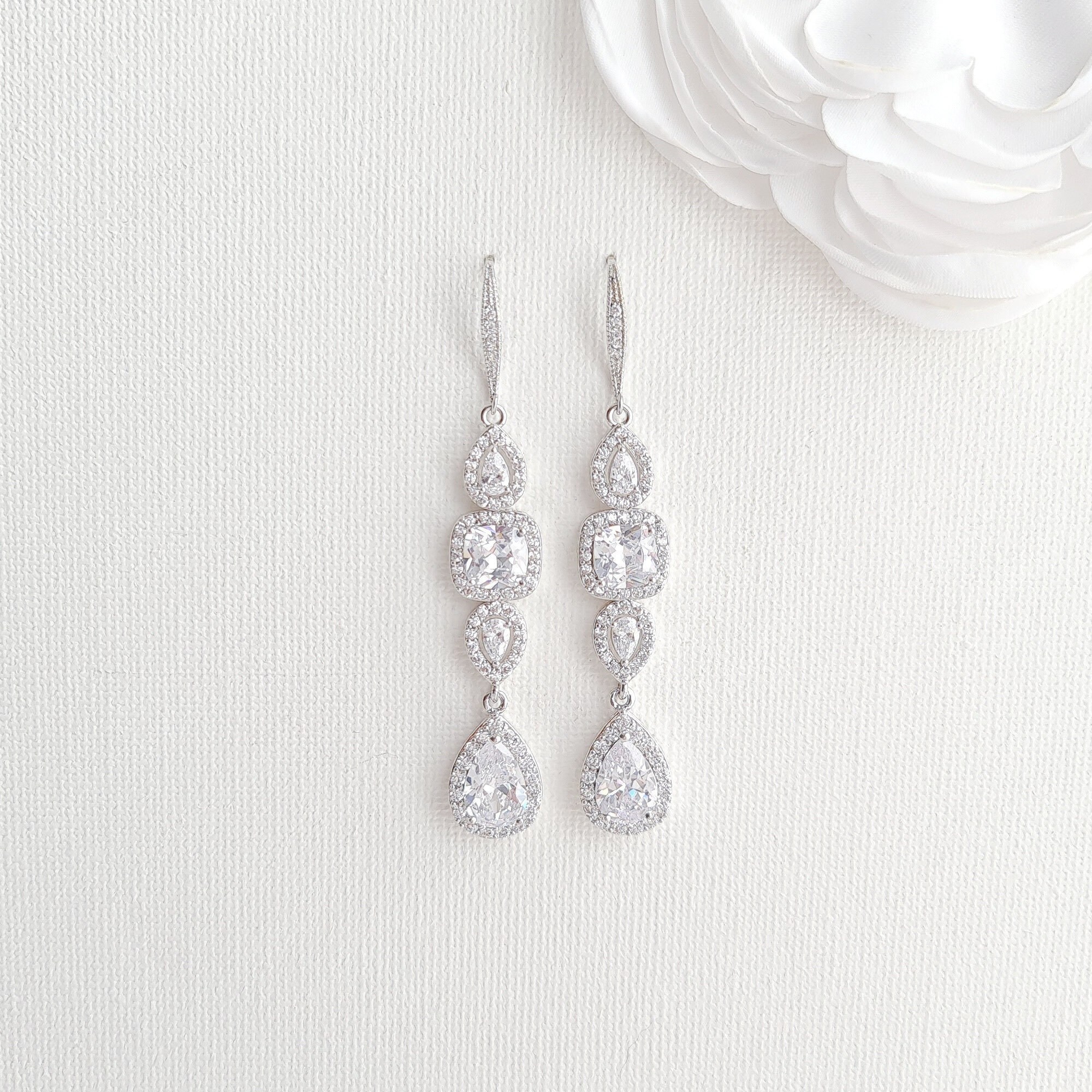 Teardrop bridal earrings store