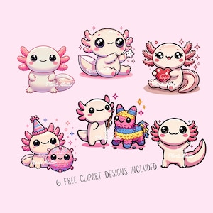Axolotl Cute PNG Transparent Background PNG for Clipart and Small Craft ...