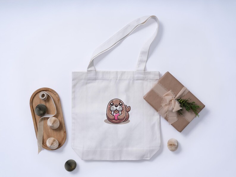 Walrus PNG Super Cute Kawaii Walrus Heart Valentine PNG Clipart ...