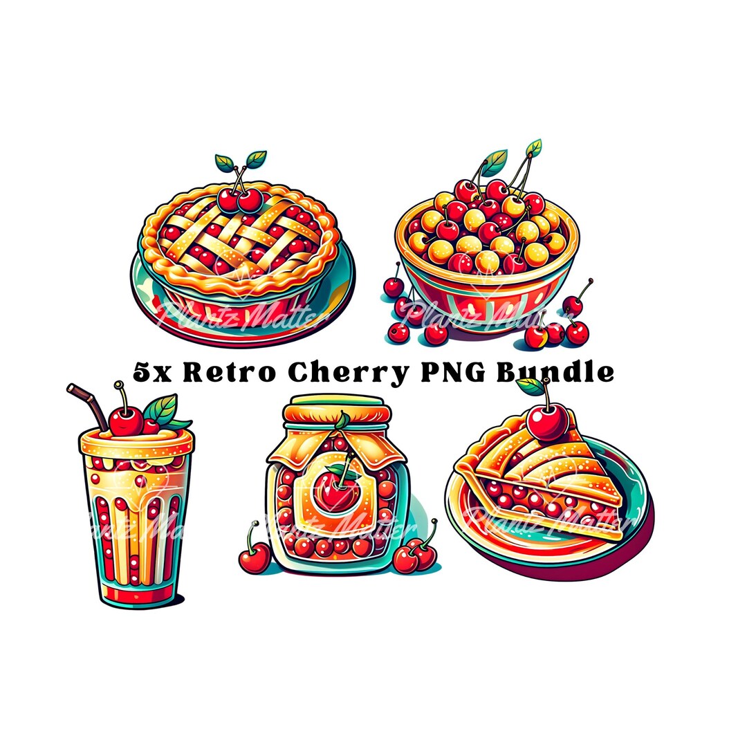 5x Cherry Pie PNG Cherry PNG Cherry Pie Clipart Cherry 1950s Clipart ...