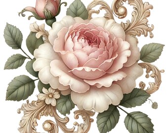 Rococo Revival Flower Bouquet Transparent Background PNG for Clipart ...