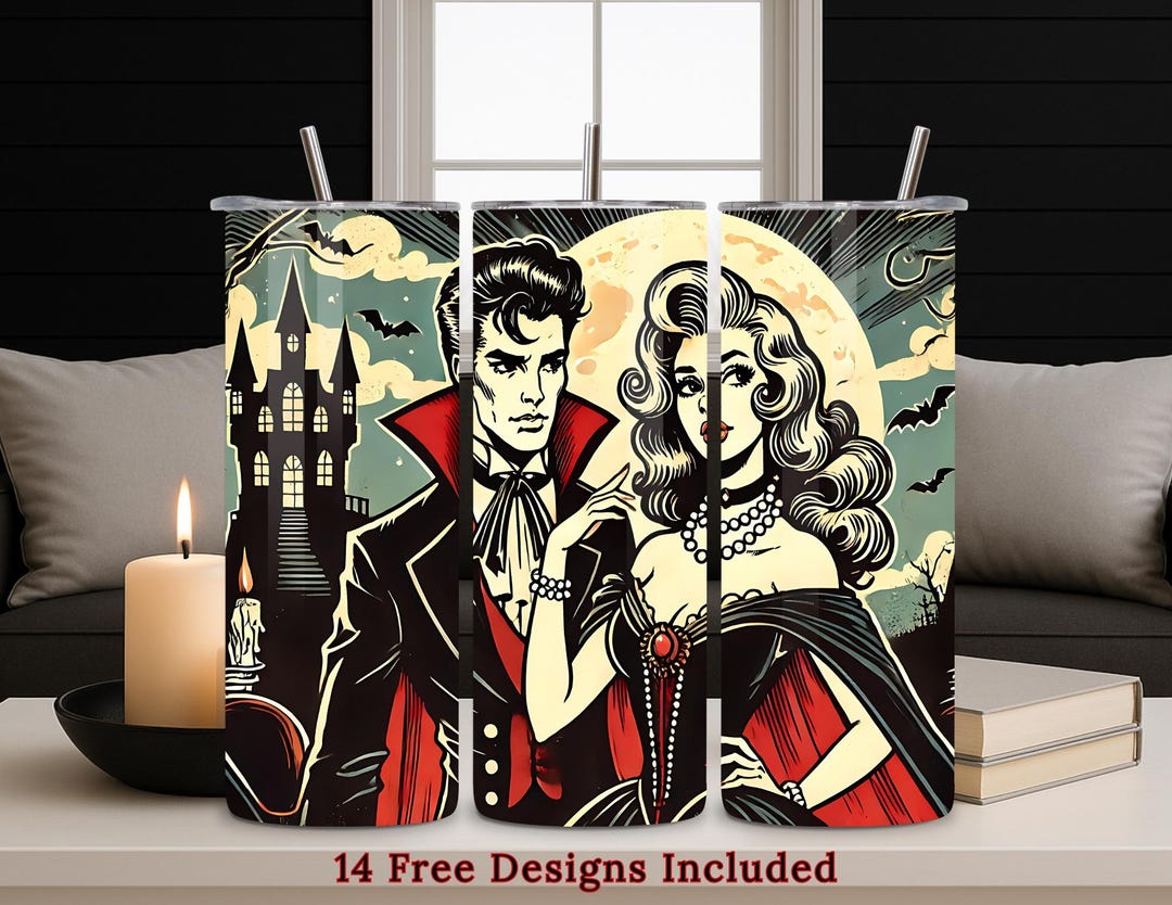 Vampire Tumbler Wrap 20oz PNG Seamless Sublimation Design Dark Romance ...