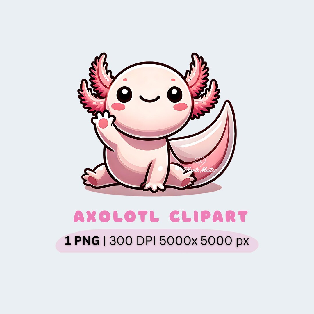 Axolotl PNG, Nursery Clipart, Transparent Background, Instant Digital ...