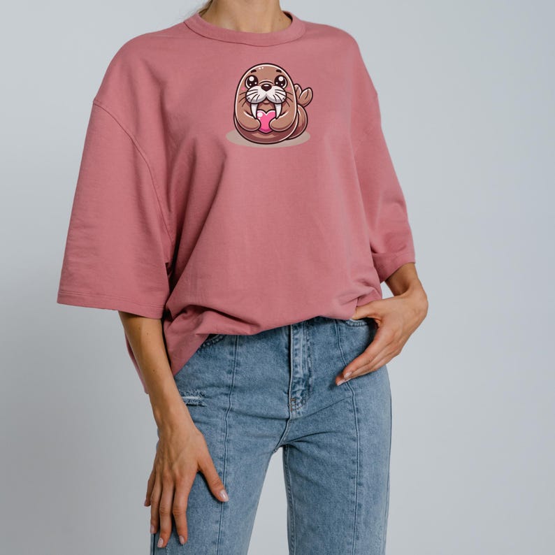 Walrus PNG Super Cute Kawaii Walrus Heart Valentine PNG Clipart ...