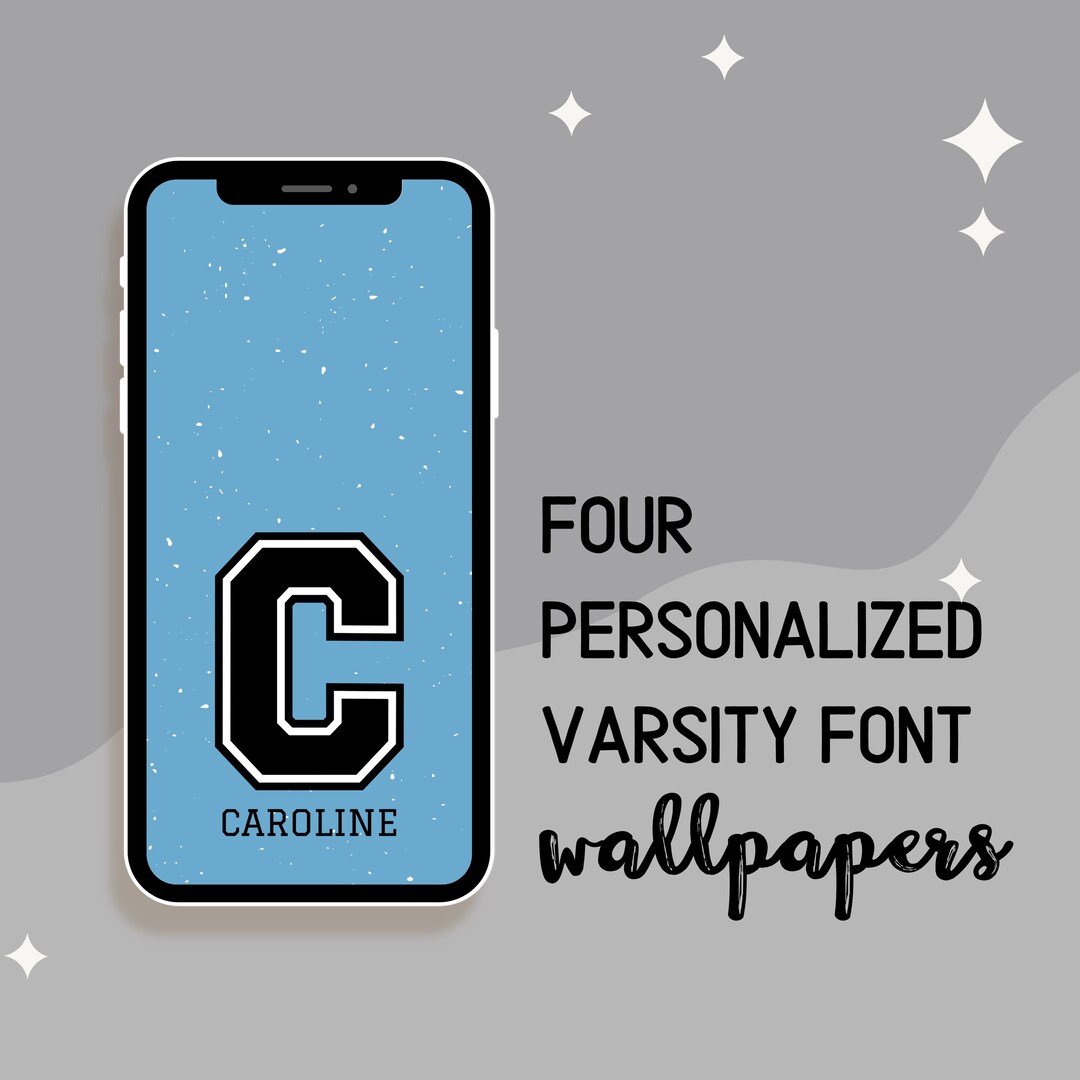 Personalized Phone Wallpapers | Custom Varsity Font Initial Backgrounds ...