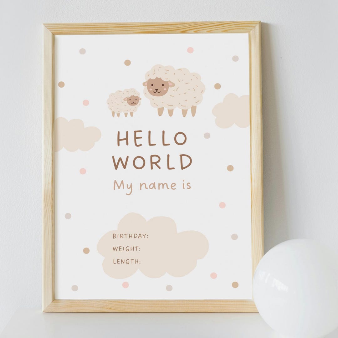 NICU Hospital Room Door Sign, Neutral Sheep Digital Prints Download ...