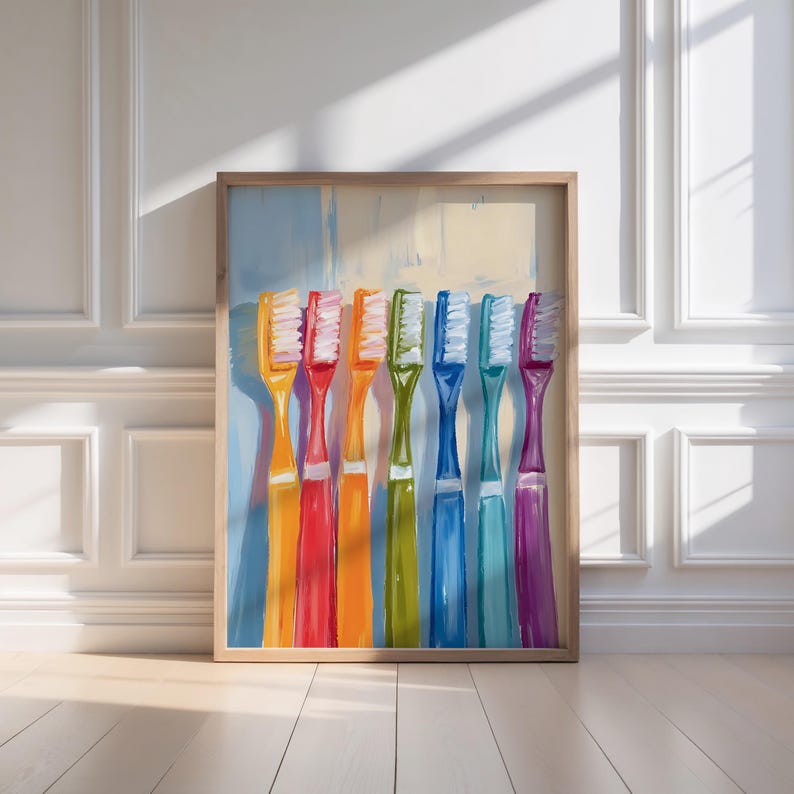 Dental Wall Art, Toothbrush Poster, Dentistry Print, Brush Your Teeth ...