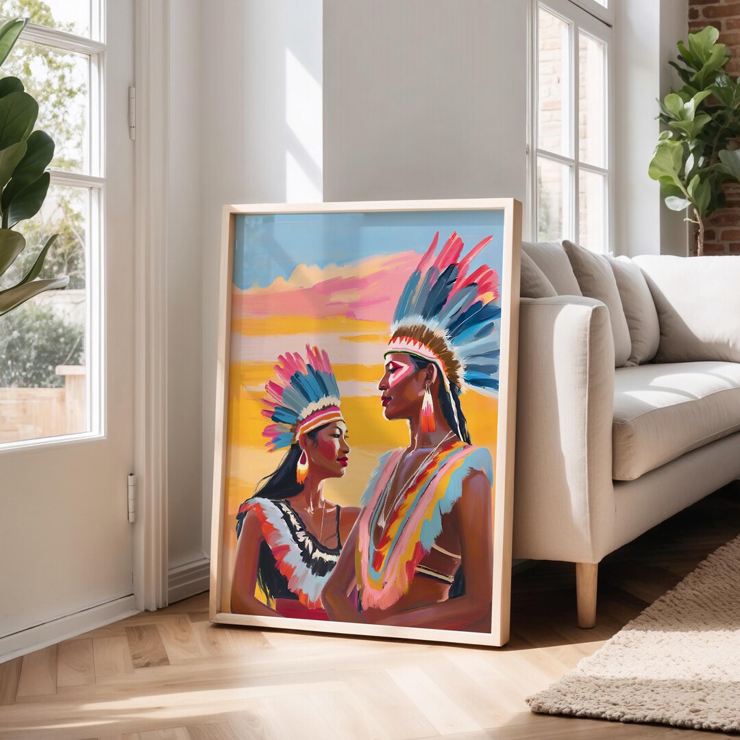 Indigenous Dancers Art Print: Boho Sunset Scene (digital Download) - Etsy