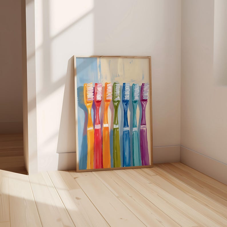 Dental Wall Art, Toothbrush Poster, Dentistry Print, Brush Your Teeth ...