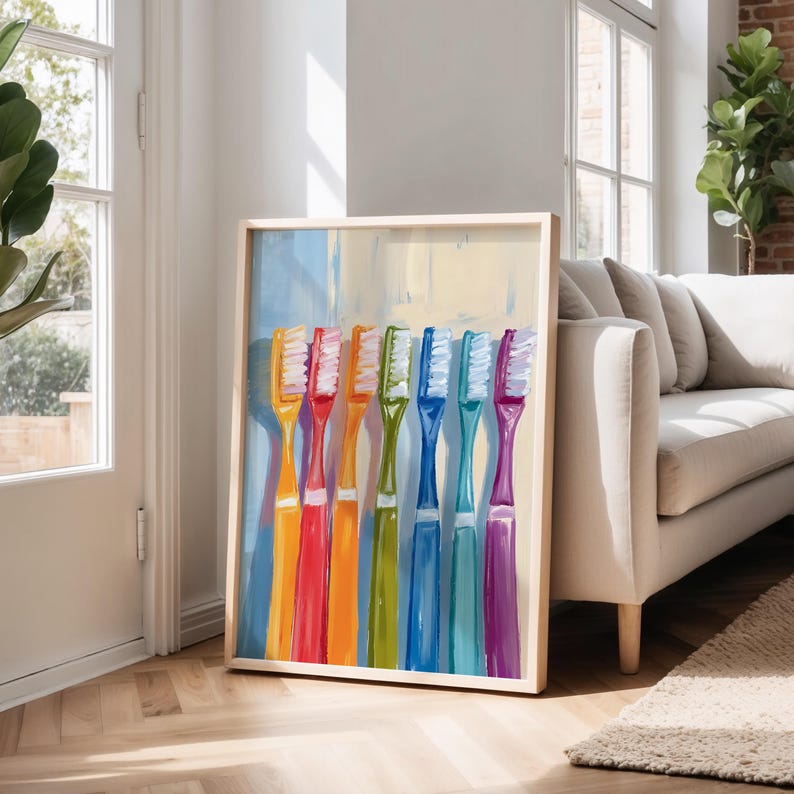 Dental Wall Art, Toothbrush Poster, Dentistry Print, Brush Your Teeth ...