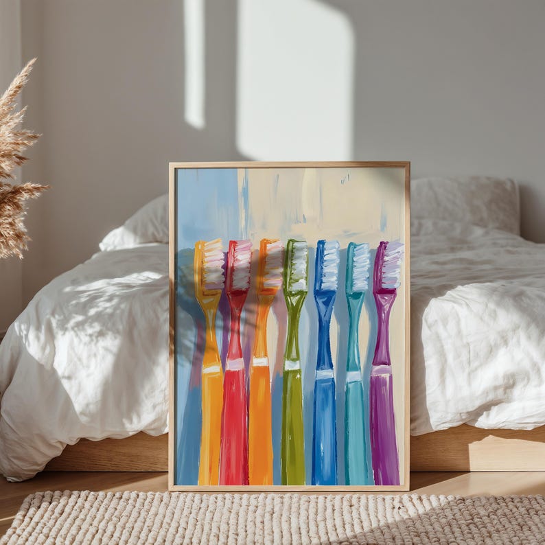 Dental Wall Art, Toothbrush Poster, Dentistry Print, Brush Your Teeth ...