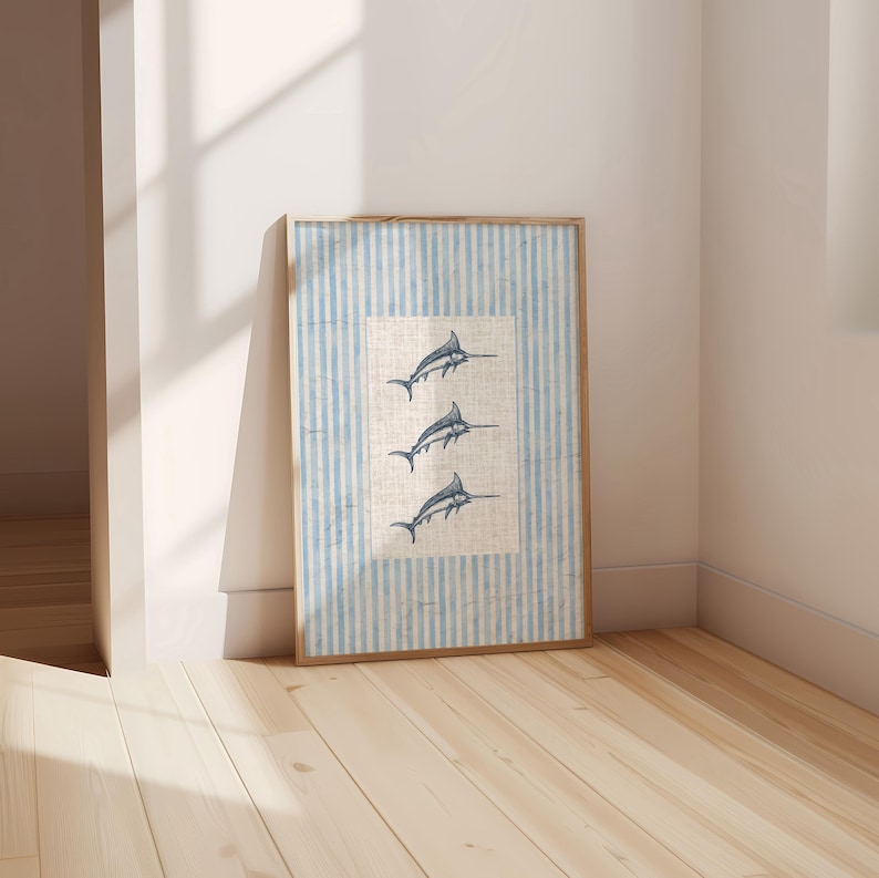Billfish Marlin Sailfish Art Print: Sportfishing Decor (digital ...