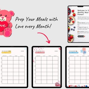 Monthly and Weekly Meal Planner 2026/2027 With Grocery List, Recipes ...