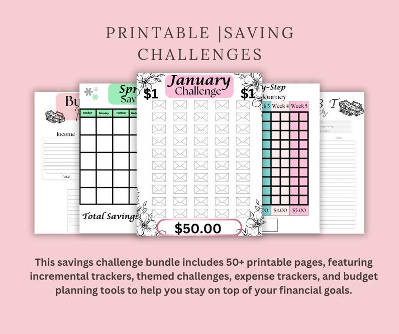 Smart Savings Plan Templates Printable Savings Trackers Budget Planner ...