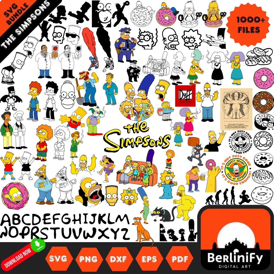 The Simpsons Png Svg Bundle, Homer & Bart Simpson Clipart, Simpsons ...