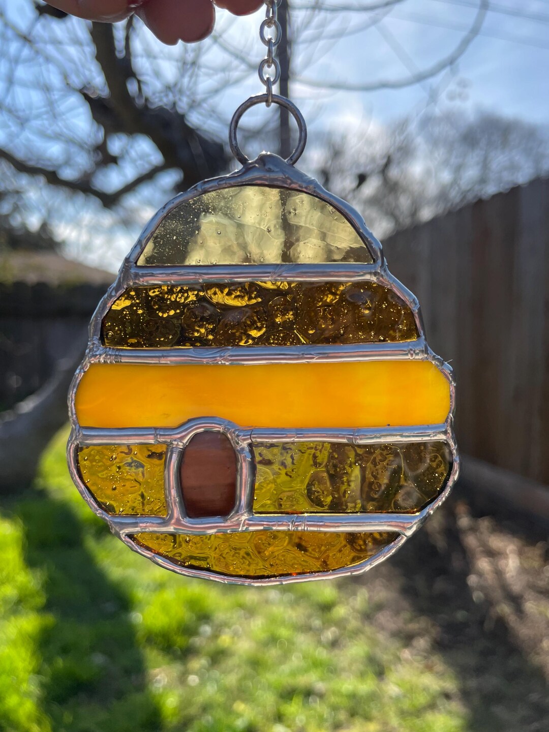 Small Stained Glass Beehive Suncatcher - Etsy