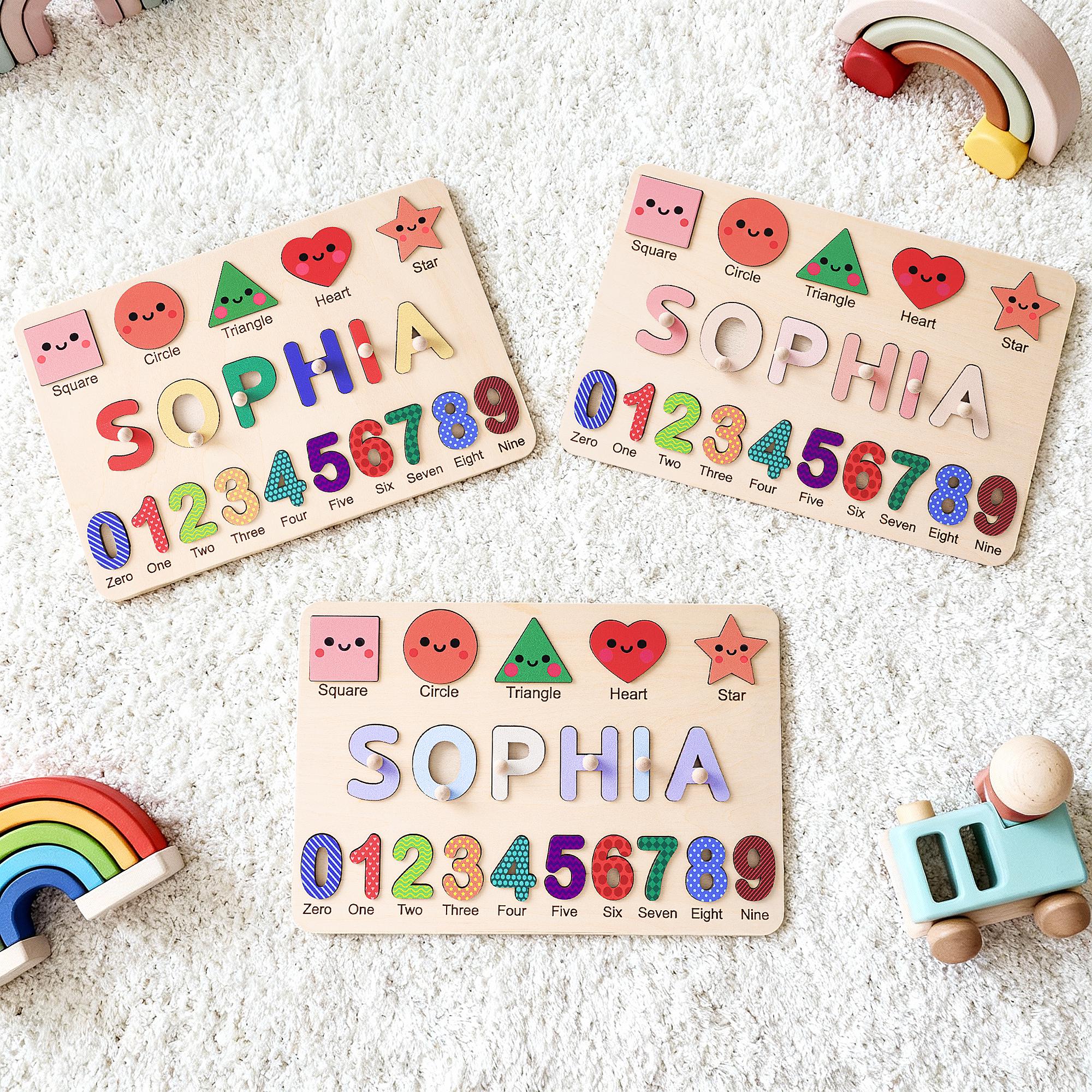 Personalized Baby Girl Name Puzzle, Custom Kids Busy Board, Early ...