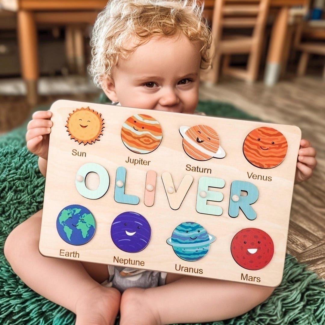 Personalized Baby Name Puzzle, Custom Kids Busy Board, Early Learning ...
