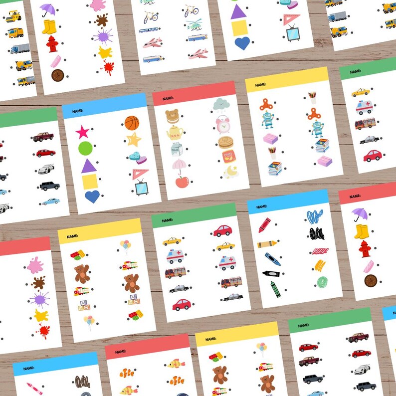 Printable Matching Worksheets, Match the Picture, Kindergarten ...