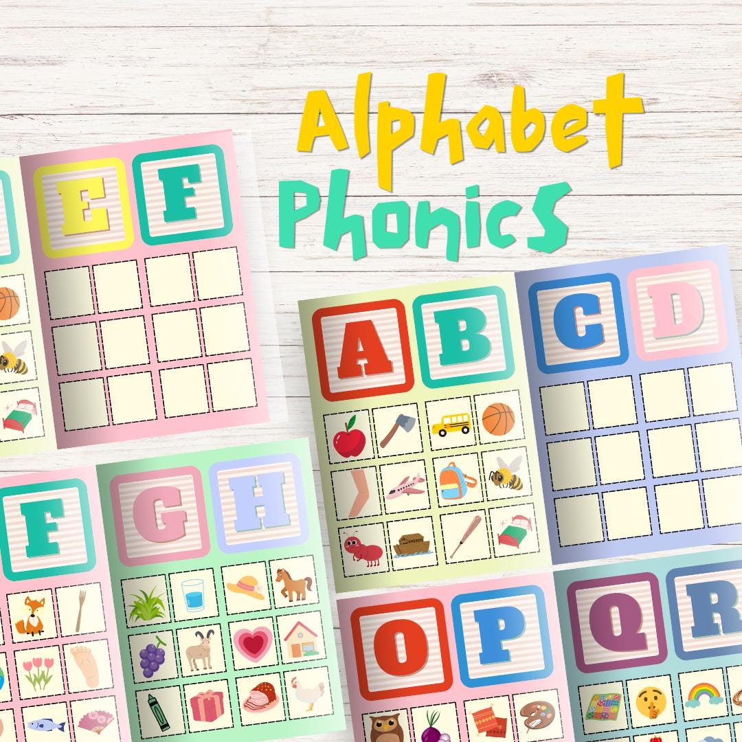 Alphabet Phonics Beginning Sounds Letter Match Activity for Preschool ...