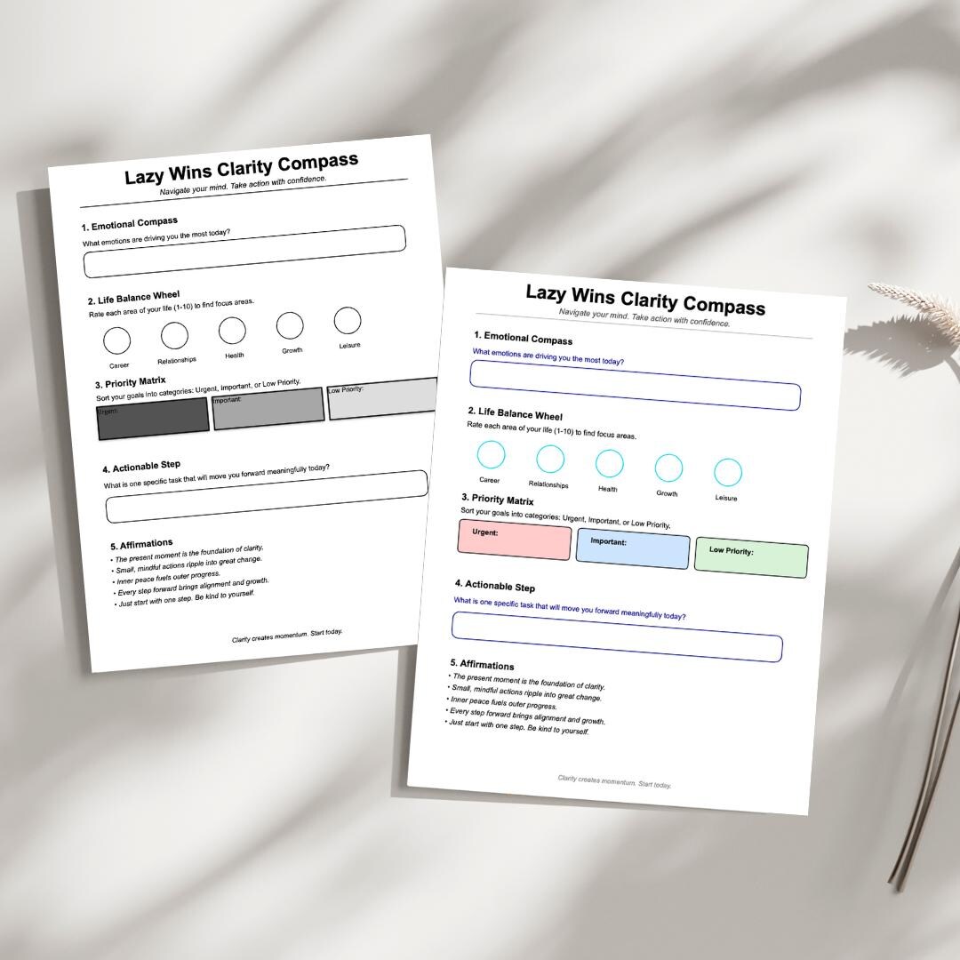Clarity Compass ADHD Planner | Printable Goal Setting & Productivity ...