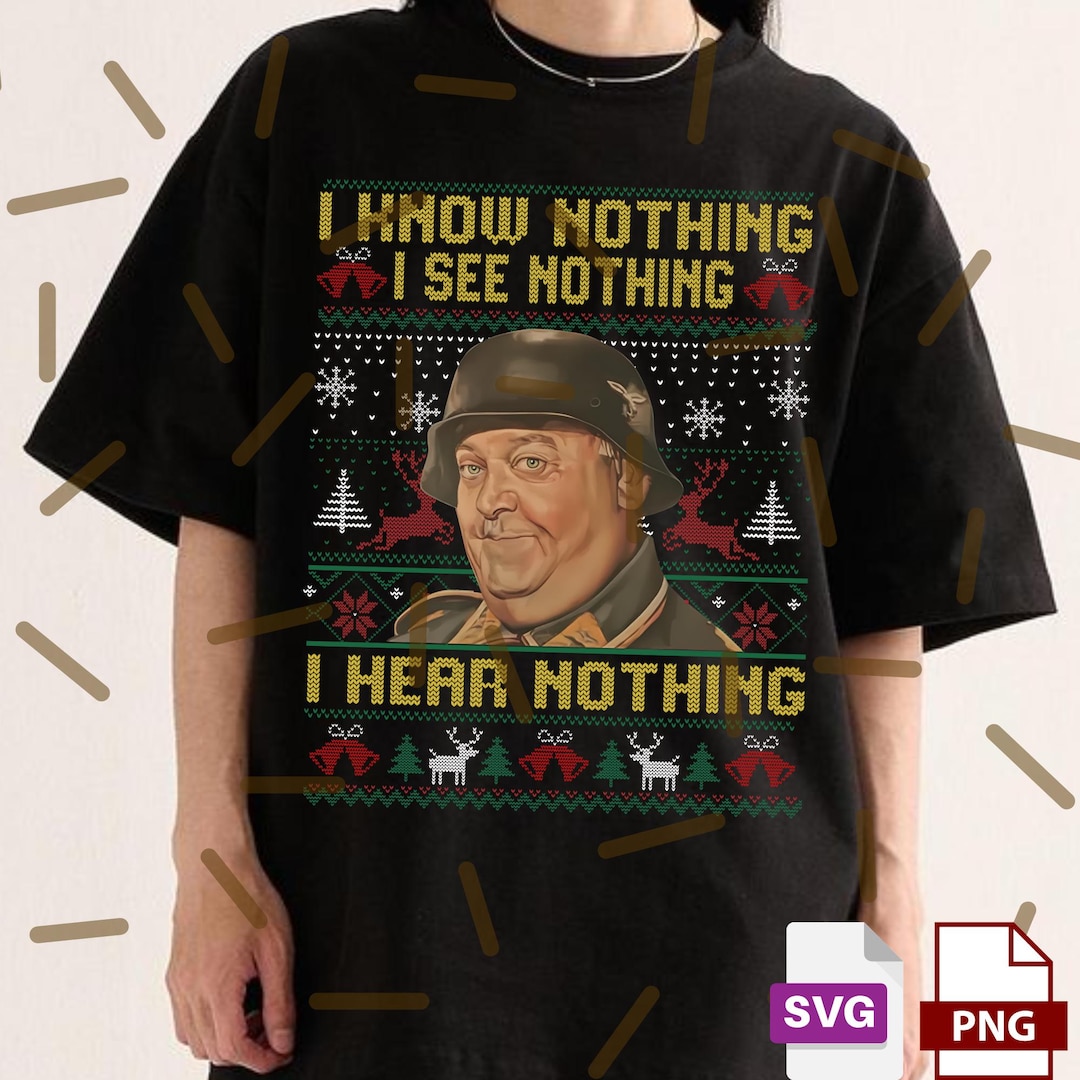 Sergeant Schultz I Know Nothing PNG Svg for Circut, I See Nothing Meme ...