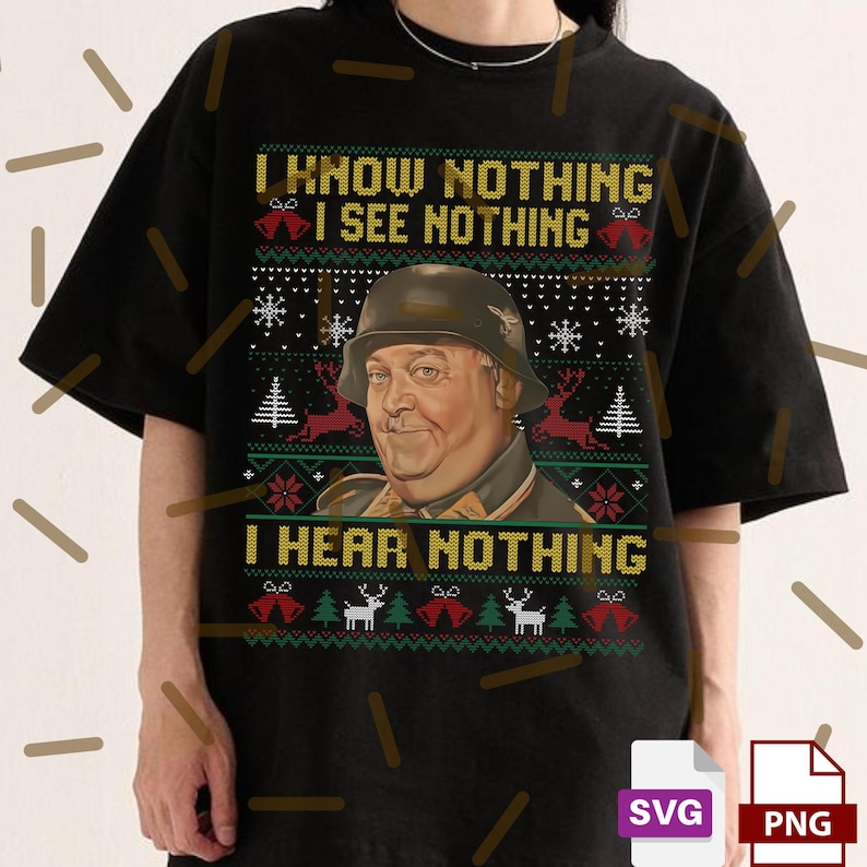 Sergeant Schultz I Know Nothing PNG Svg for Circut, I See Nothing Meme ...