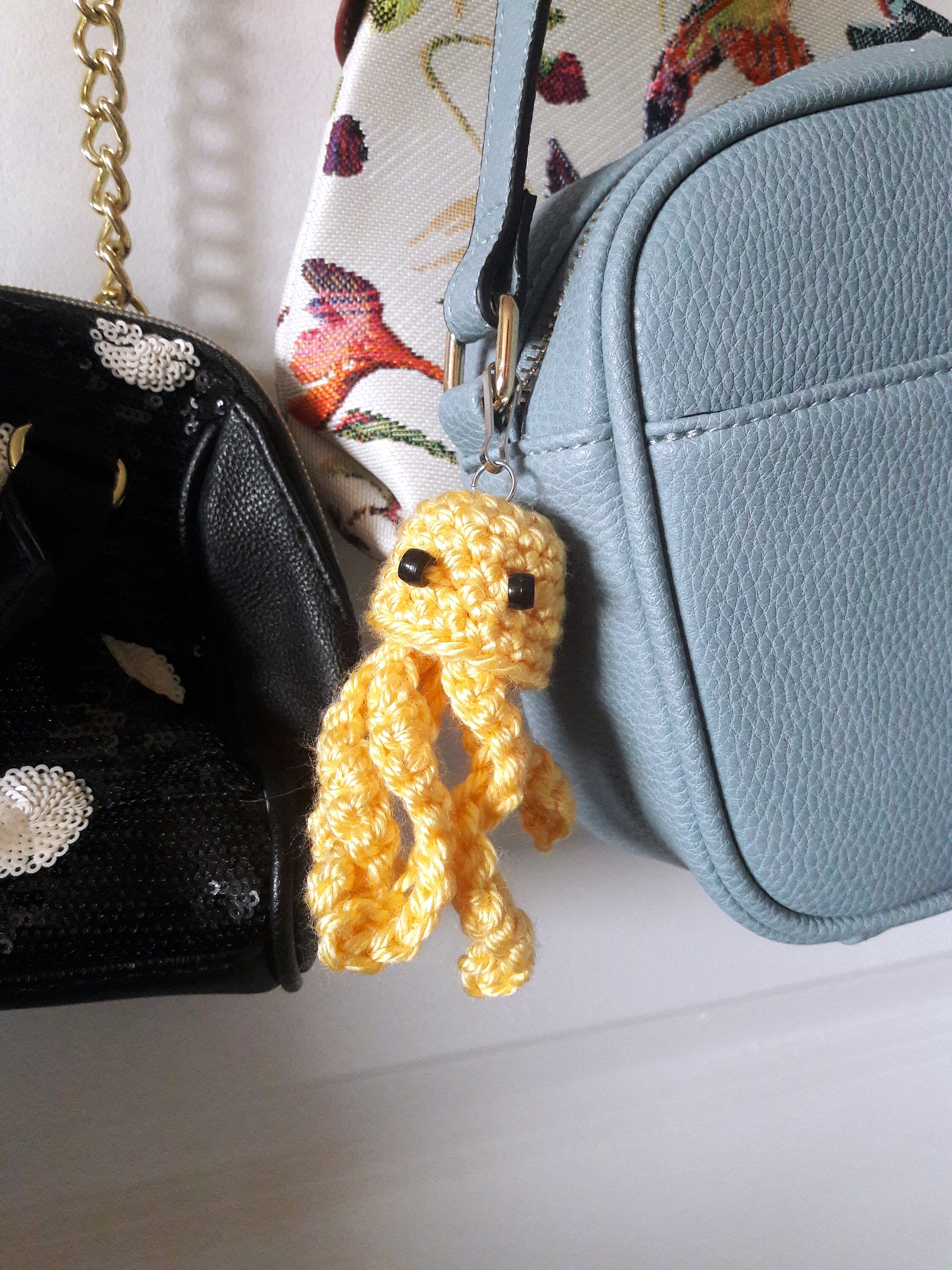 Yellow Jellyfish Keychain, Medusa Keychain, Kawaii Cute Mini Jellyfish ...