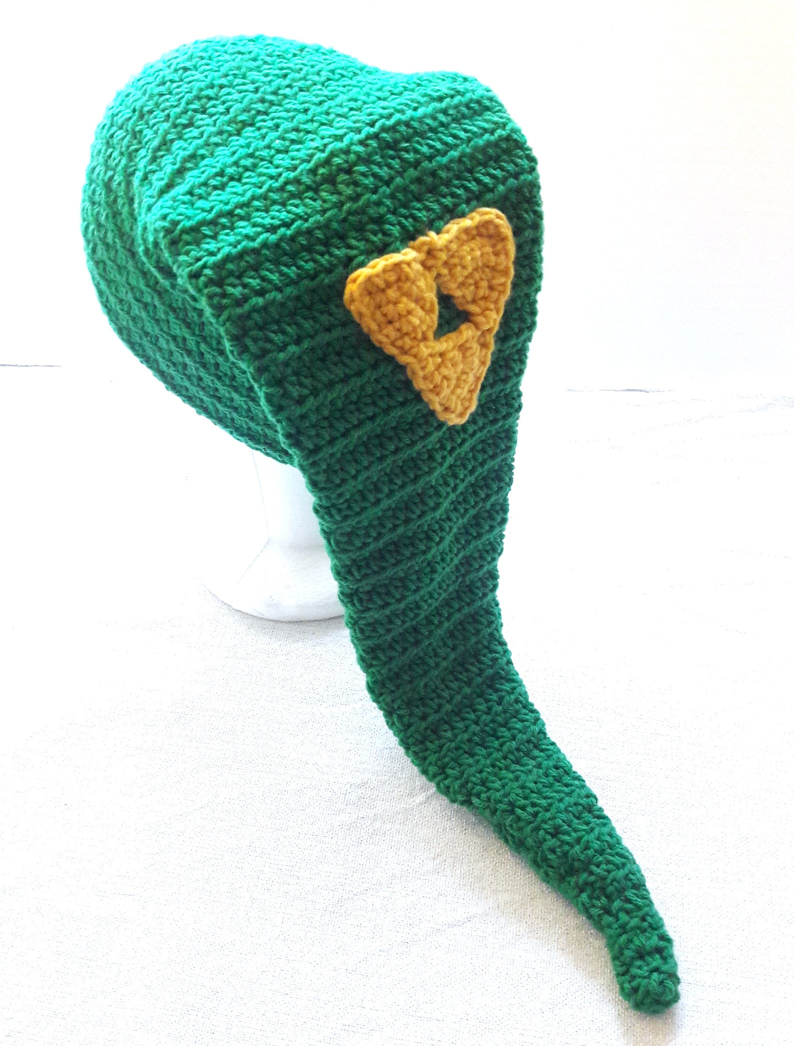 Link Cosplay Hat - Bright Green With Triforce - Crochet Adult Sized ...