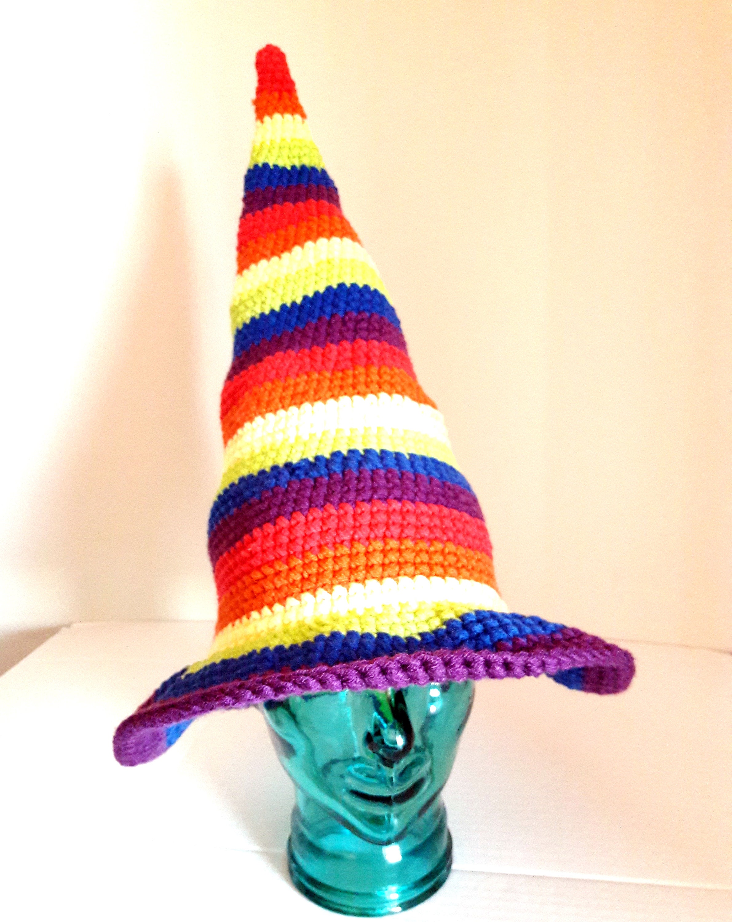 Rainbow Wizard Hat, Made to Order, Mage Hat, Elf Hat, Great for Parades ...
