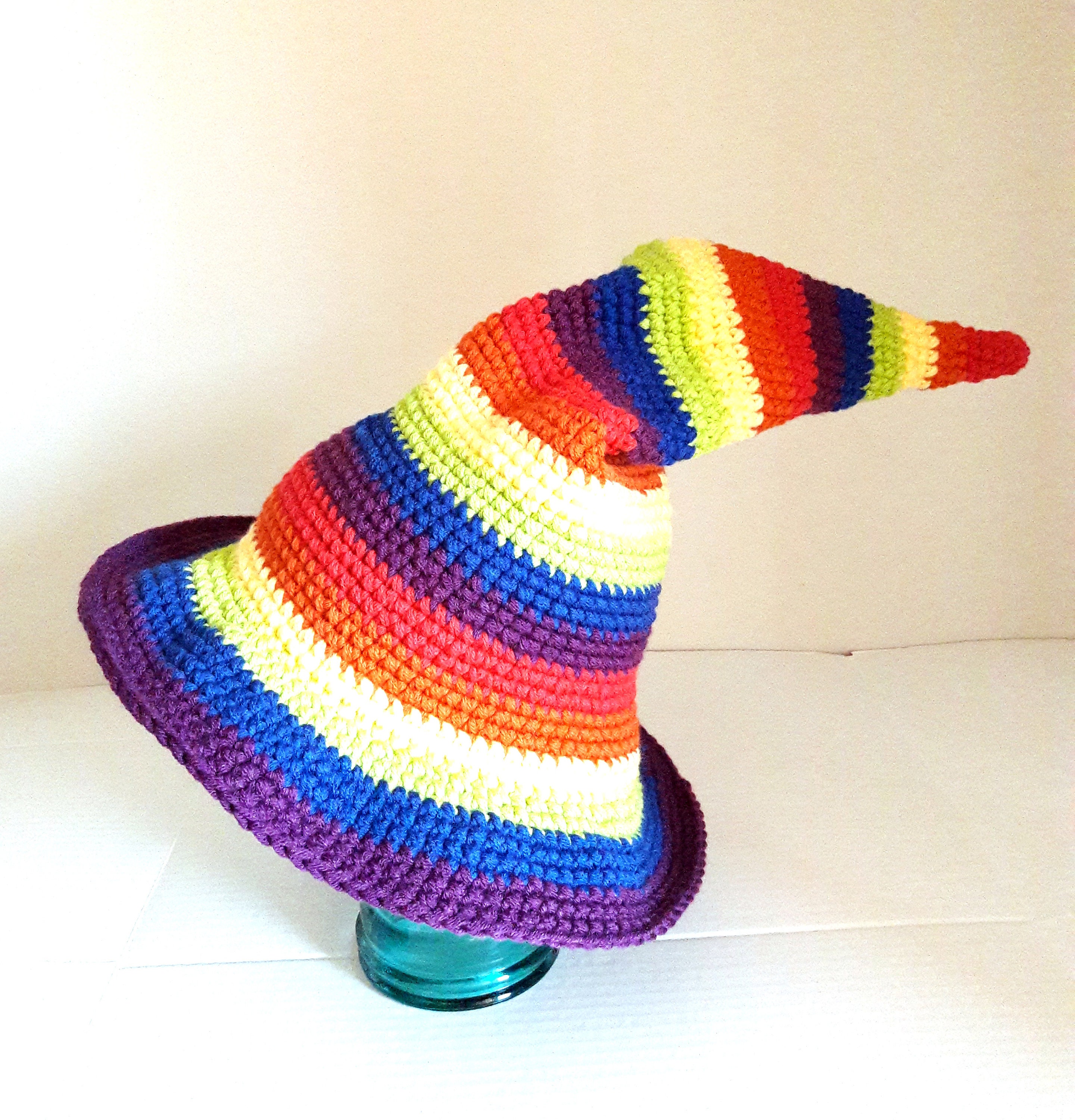 Rainbow Wizard Hat, Made to Order, Mage Hat, Elf Hat, Great for Parades ...