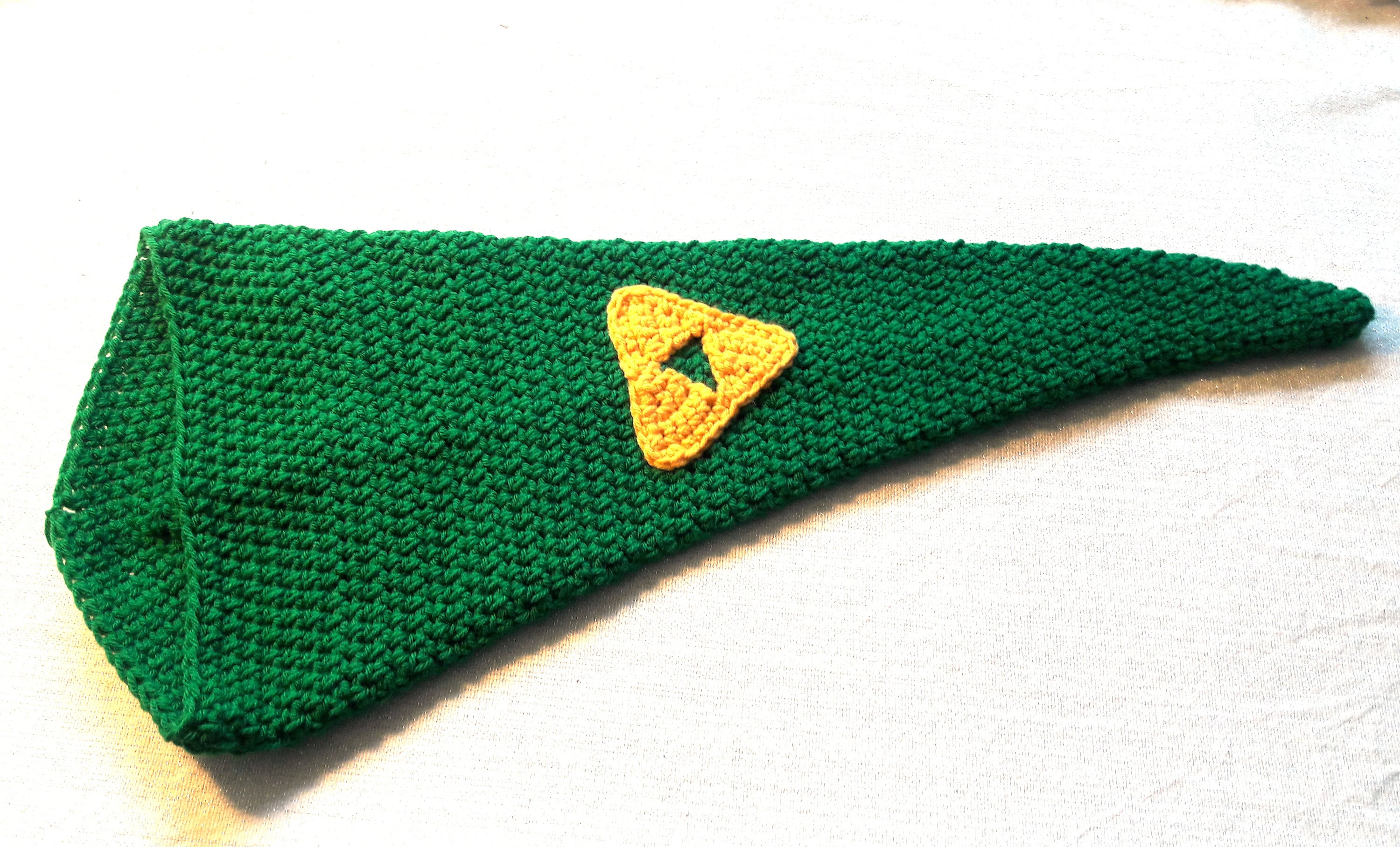 Link Cosplay Hat - Bright Green With Triforce - Crochet Adult Sized ...