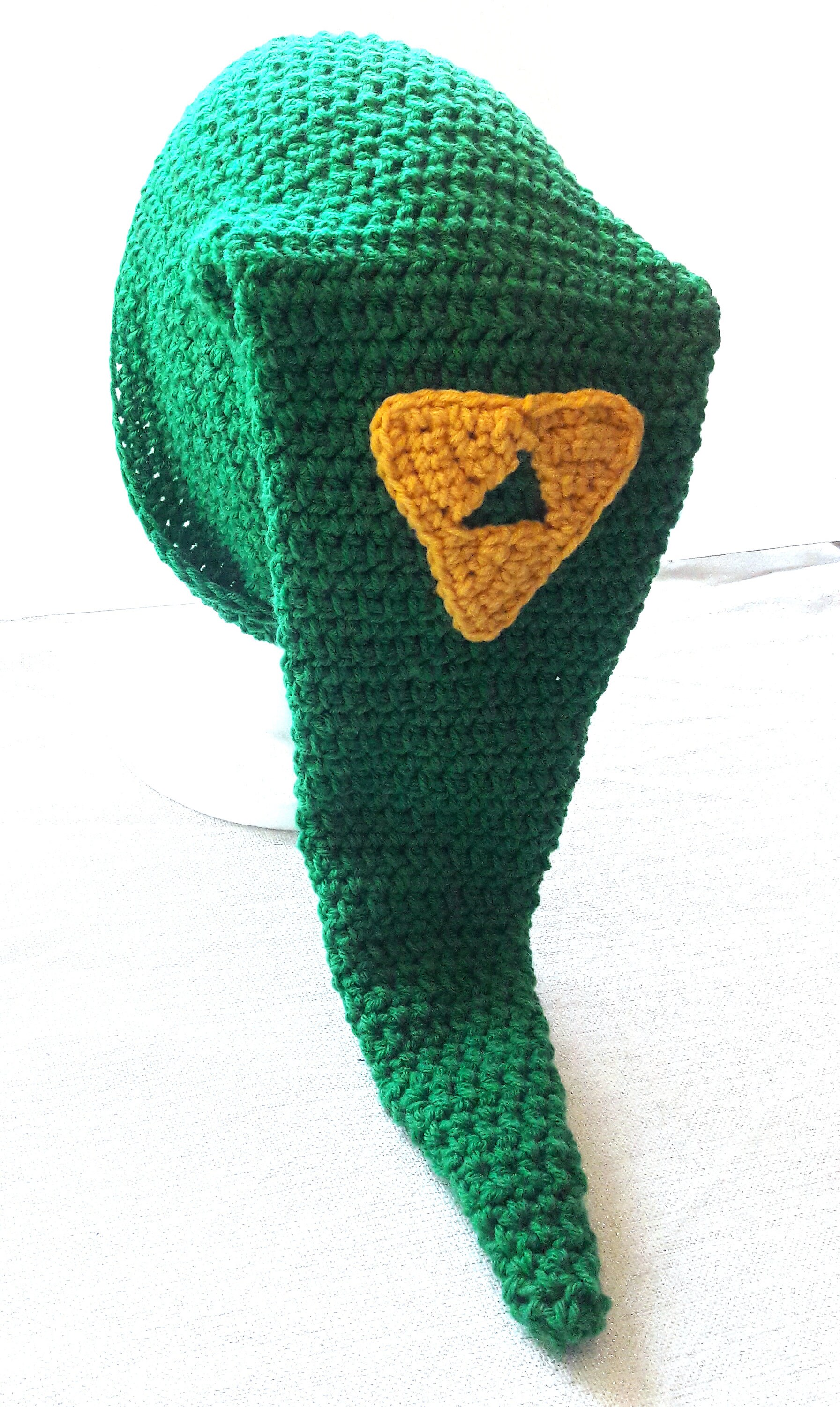 Link Cosplay Hat - Bright Green With Triforce - Crochet Adult Sized ...