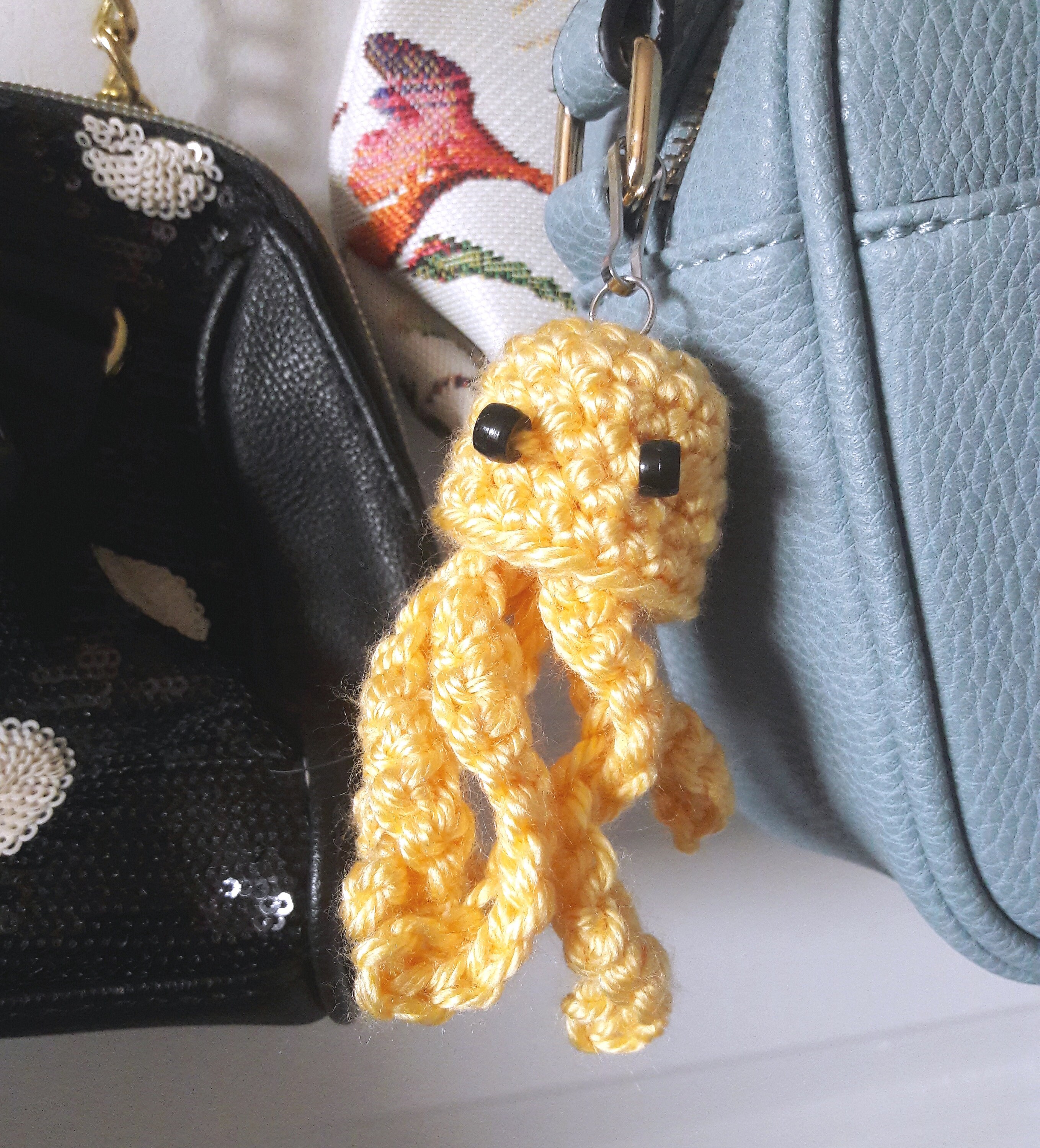 Yellow Jellyfish Keychain, Medusa Keychain, Kawaii Cute Mini Jellyfish ...