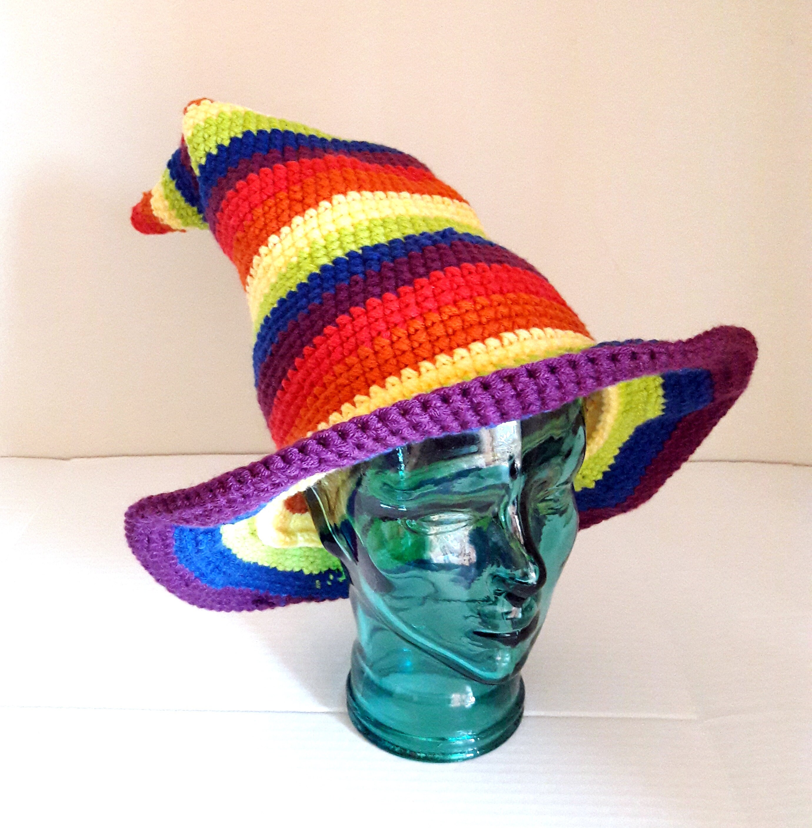 Rainbow Wizard Hat, Made to Order, Mage Hat, Elf Hat, Great for Parades ...