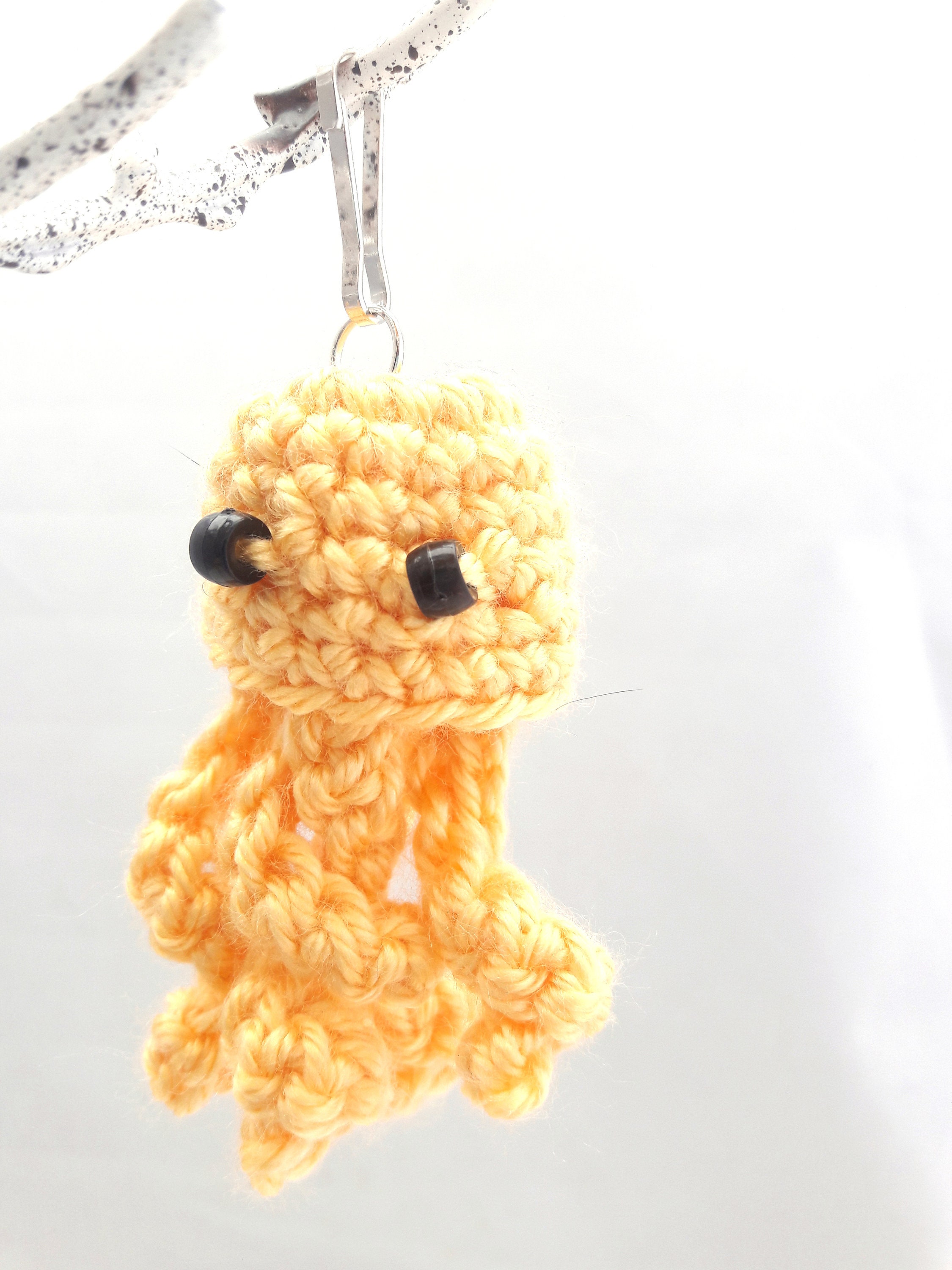 Yellow Jellyfish Keychain, Medusa Keychain, Kawaii Cute Mini Jellyfish ...