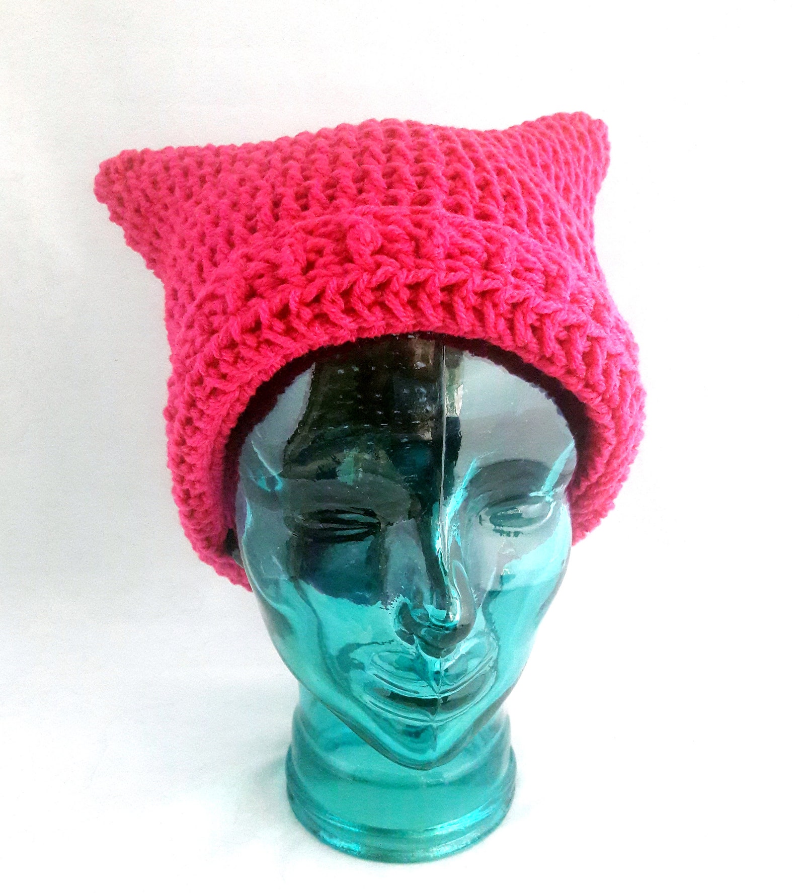 Pussycat Hat Kitty Cat Hat Cat Ears Hat Pussy Hat Womens March Hat For Protests And Pride